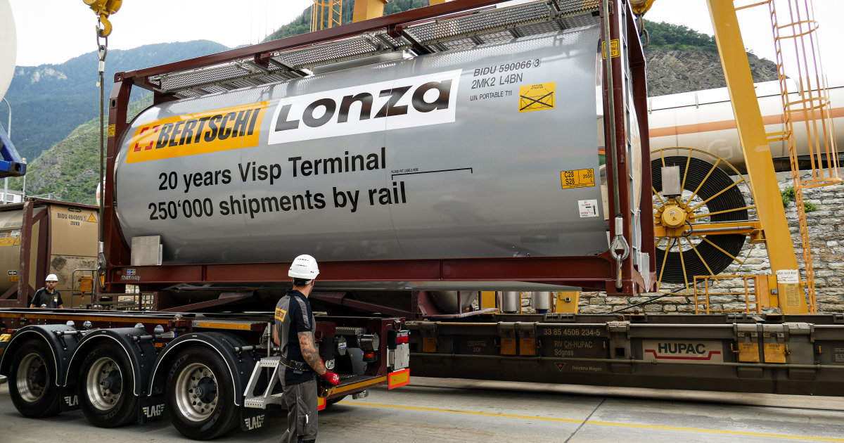 20 years BERTSCHI terminal Lonza Visp – 250,000 containers transported ...
